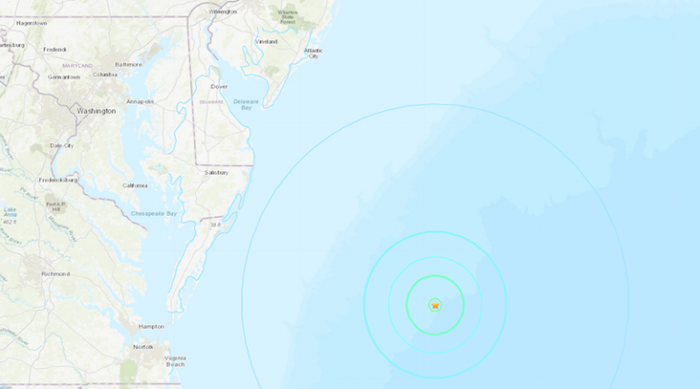 Magnitude 4.7 Earthquake Reported Near Delaware Coast Line – First ...