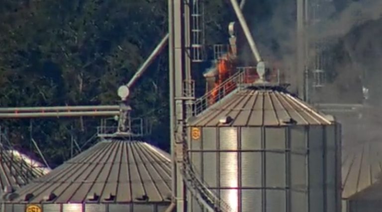 Happening Now: Firefighters Battling Grain Silo Fire In Magnolia ...